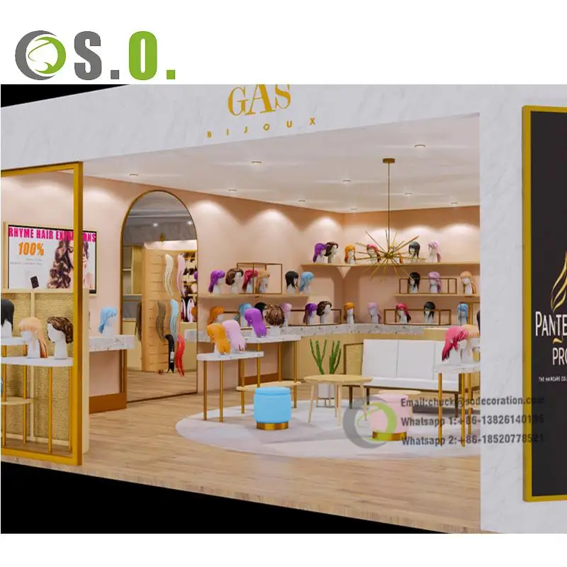 Wigs Hair Store Design Wig Display Showcase Hair Salon Display Wig ...