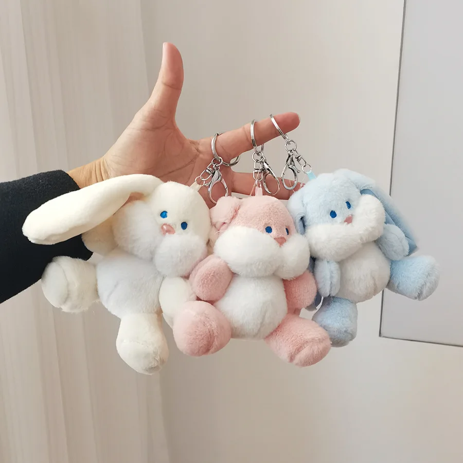HOT Plush Doodle pink Rabbit Bunny Plush Keychains Toys Cartoon Doll ...