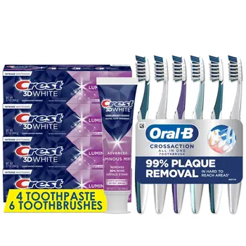 Oral-b Crossaction Soft Toothbrushes,Deep Plaque Removal (6 Count ...