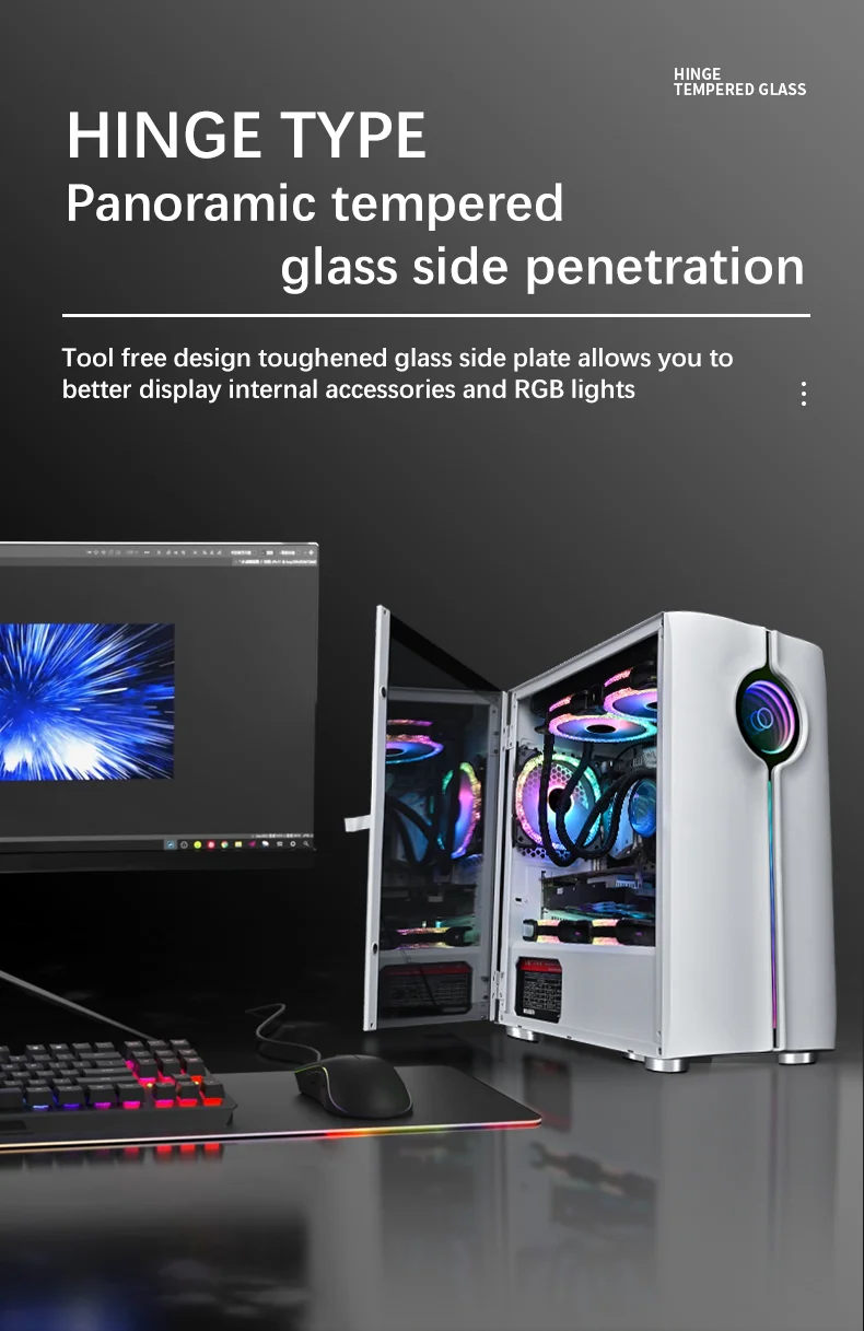 OEM PC Case Gaming Computer Tempering Glass M-ATX Tower Tempered Glass ...
