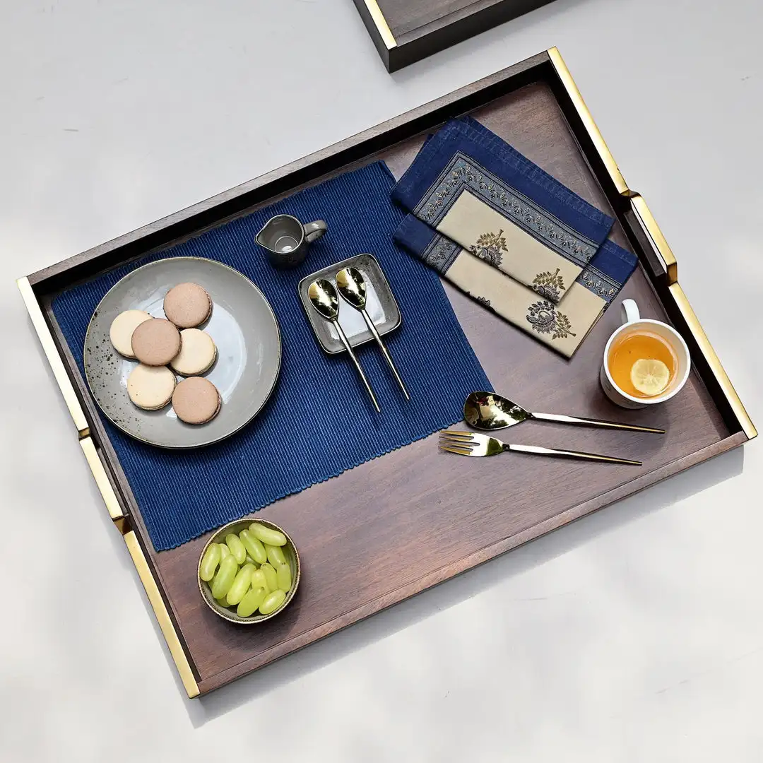 Modern Classy Look Wooden Serving Tray With Handles For Kitchenware Use ...