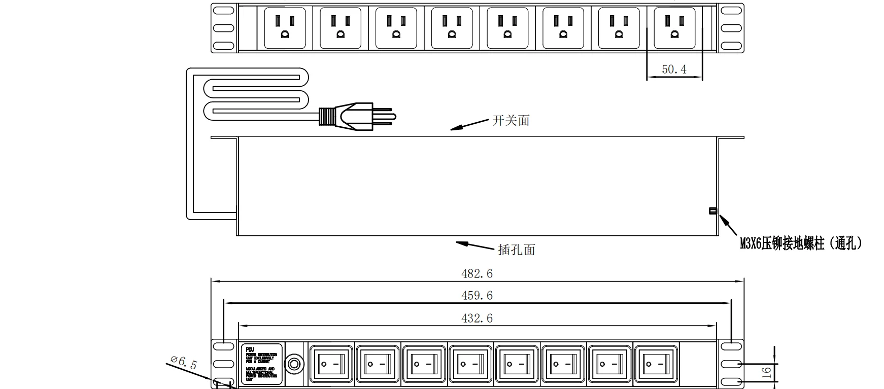 Power Distribution Units(PDU) Rack Cabinet 10 Ways USA Outlets Black ...