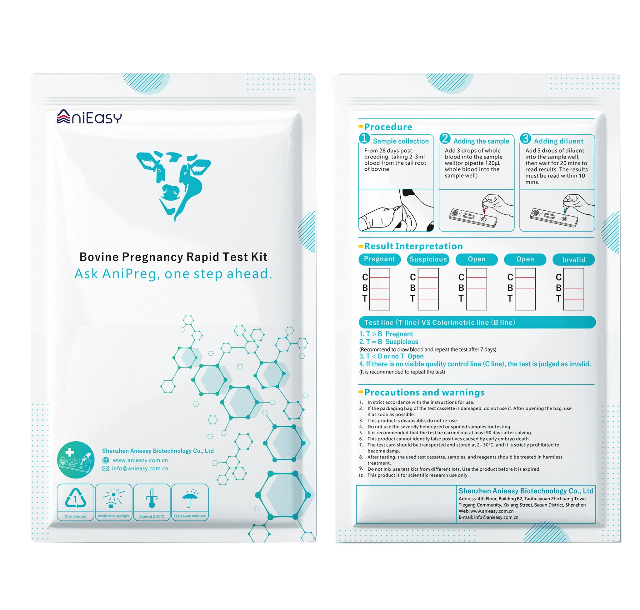 28-day Cow Pregnancy Test Kit Early Pregnancy Test Strip Urine Whole ...