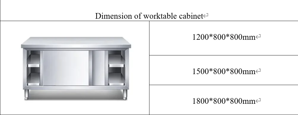 201/304 Worktable Stainless Steel Kitchen Cabinet For Kitchen Hotel ...