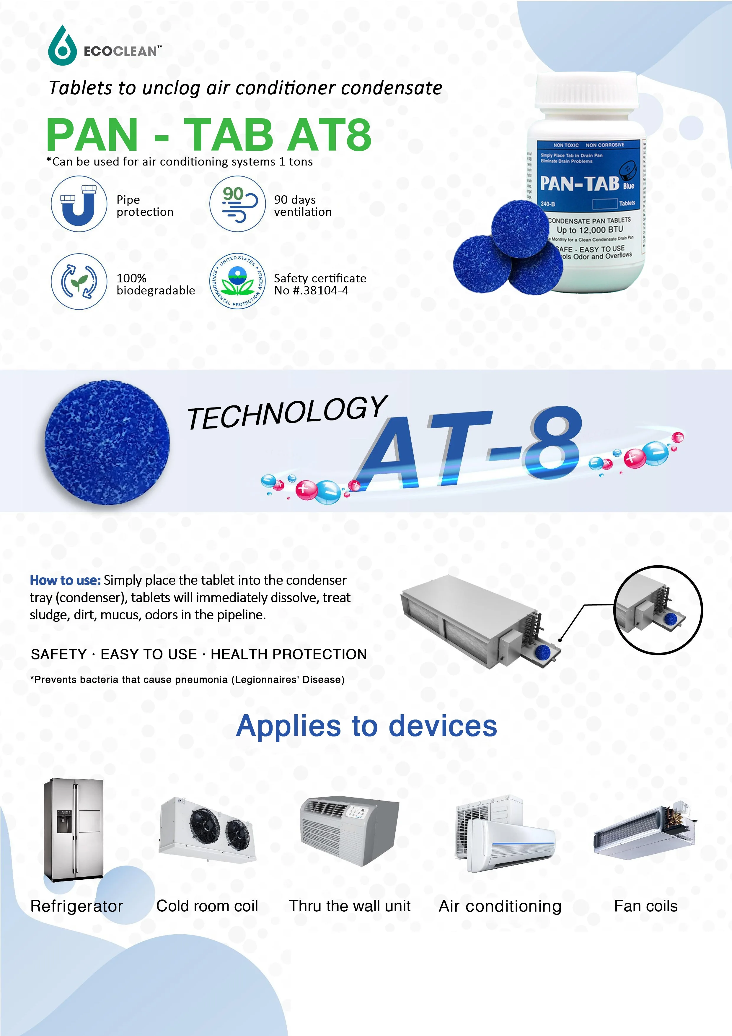 Air Conditioner Maintenance Products 2 Gram/ Tablet Automatic Cleaning ...