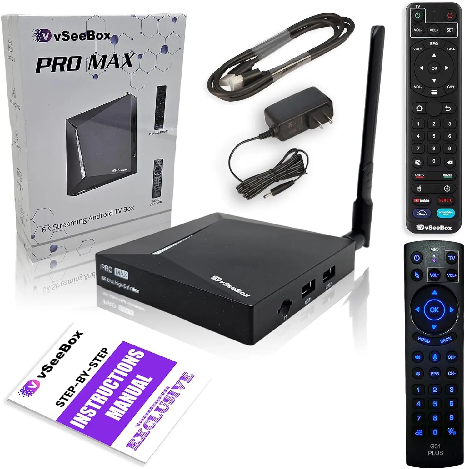 Latest 2024 VSeeBox Pro Max 6k with Remote Control and Backlit Remote ...
