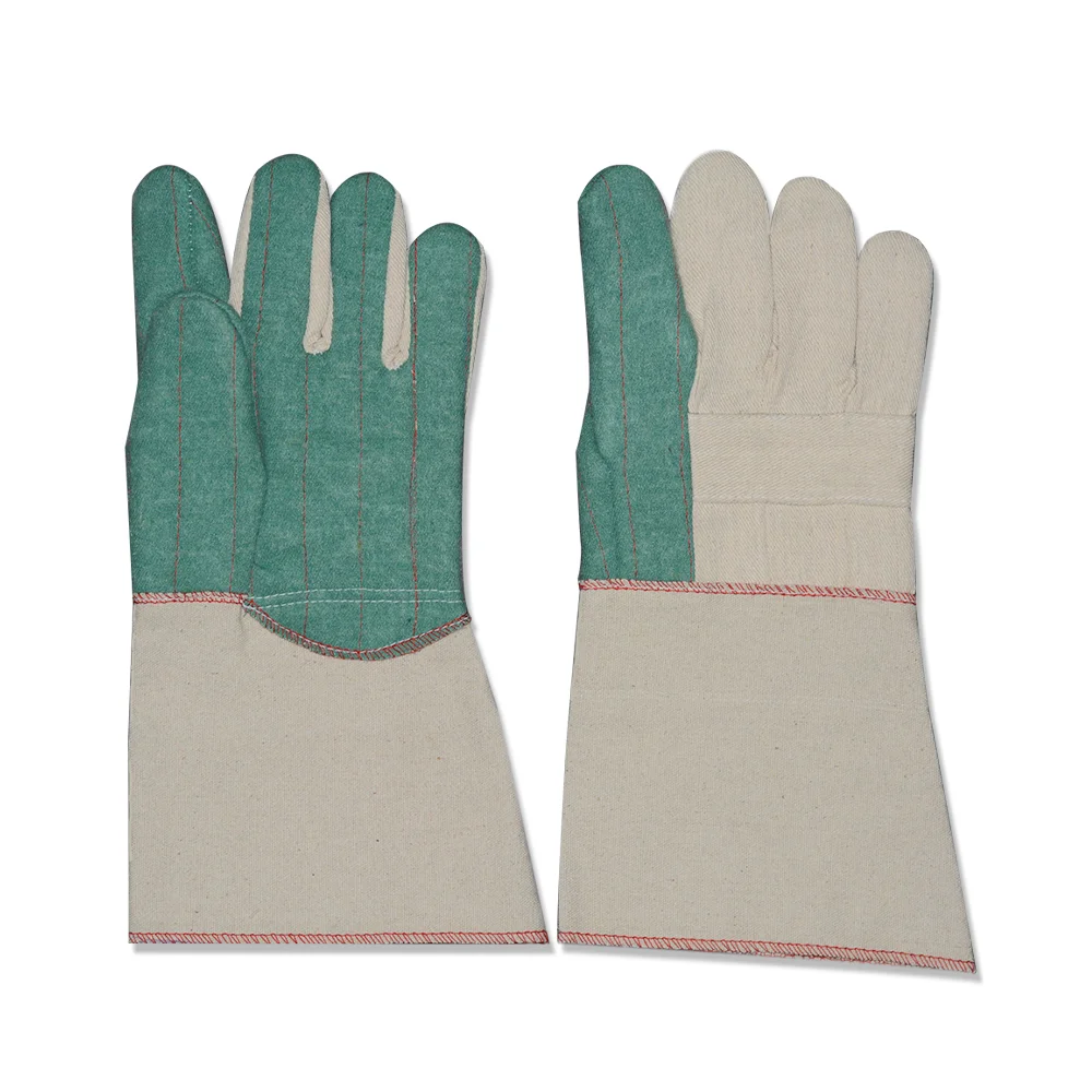 BEST COTTON HOT MILL TRIPLE PALM GLOVES HEAVY WEIGHT 31 OZ GREEN WORK ...