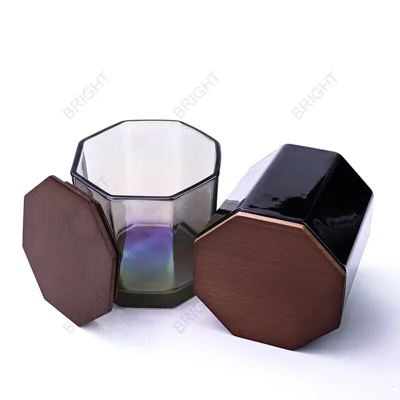 Wholesales Gradient Octagonal Candle Vessels For Home Decor Luxury ...
