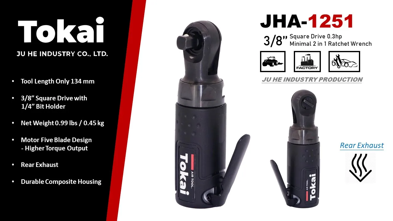 3/8" Mini Air Ratchet Wrench with Super Light-Weight High Torque ...