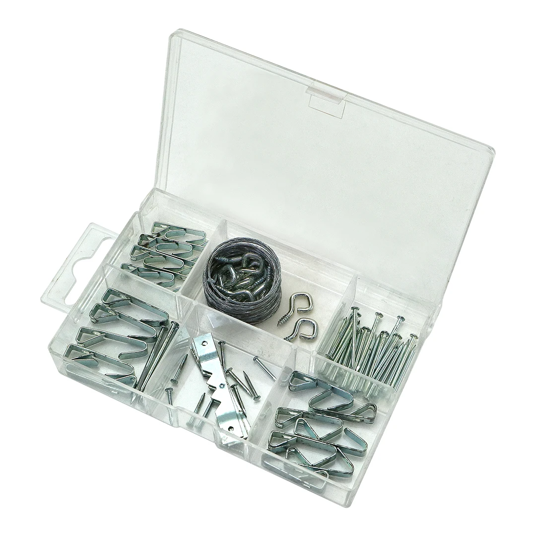 63-Piece Professional Picture Hanging Kit with Self-Leveling Hangers ...