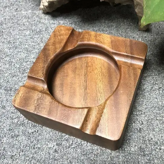 Wooden cigar ashtray Wholesale New Design handmade wood ashtray in ...