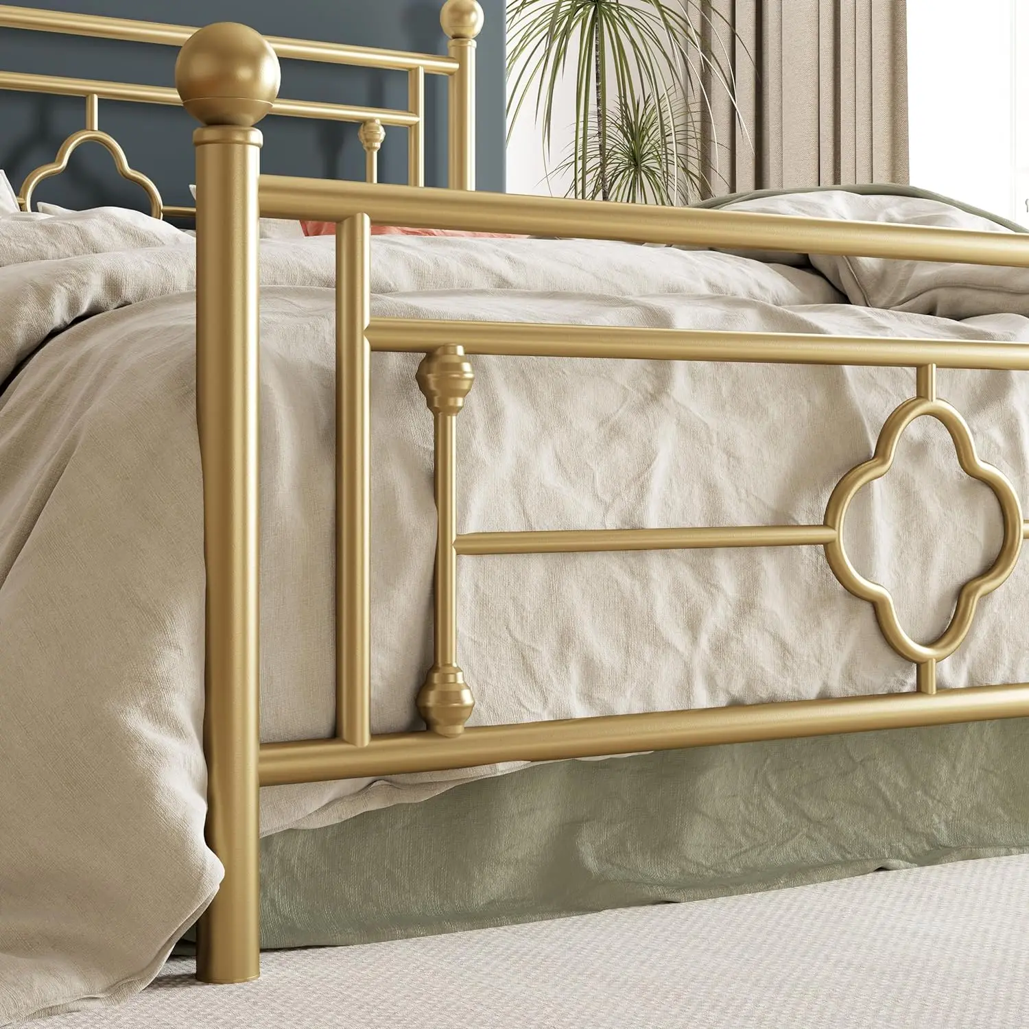 Triho Thf-1244 Strong Metal Steel Bed With Strong Support Slat ...