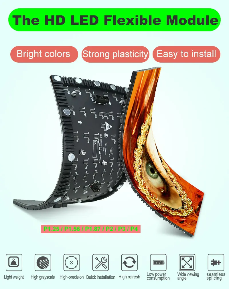 4K Indoor Flexible Cylindrical LED Signage Display Column Customized ...