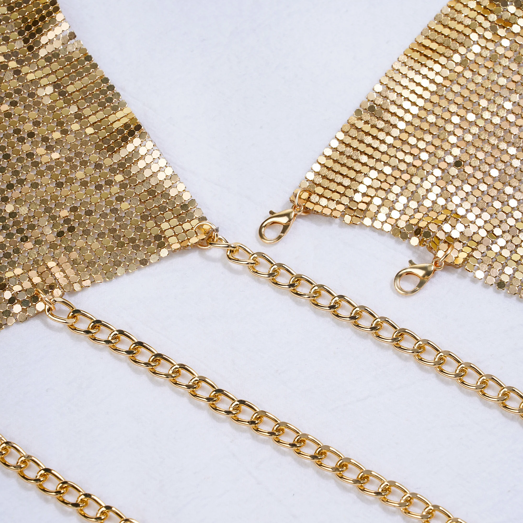 2023 New Body Chain Halter Metal Bra Bikini Rhinestone Bra Tank Top ...