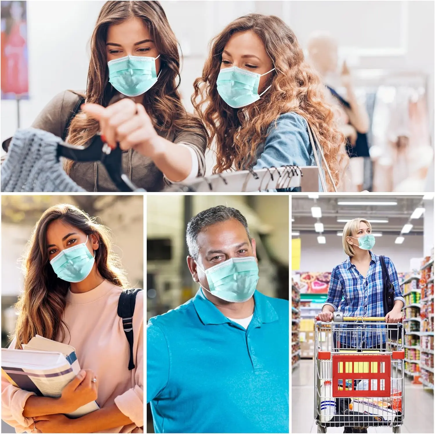 Green Color Medical Supply Biodegradable Masks 3 Layer Protection ...