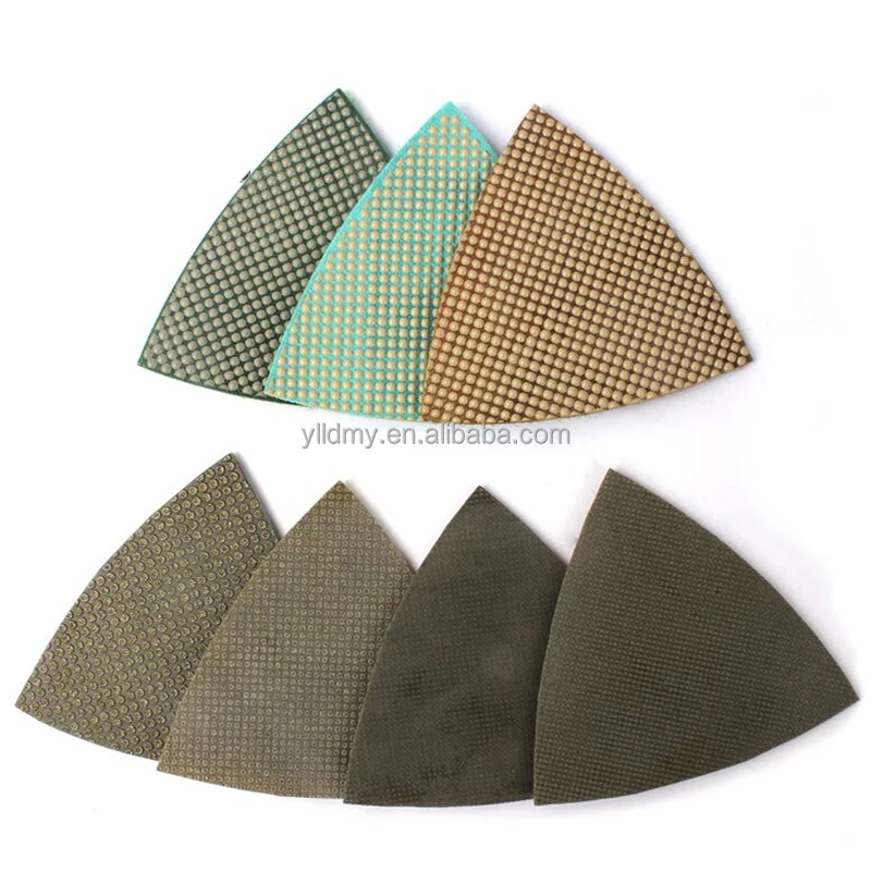 Velcro-backed Triangle Corner Sanding Discs Electroplated & Resin Bond ...