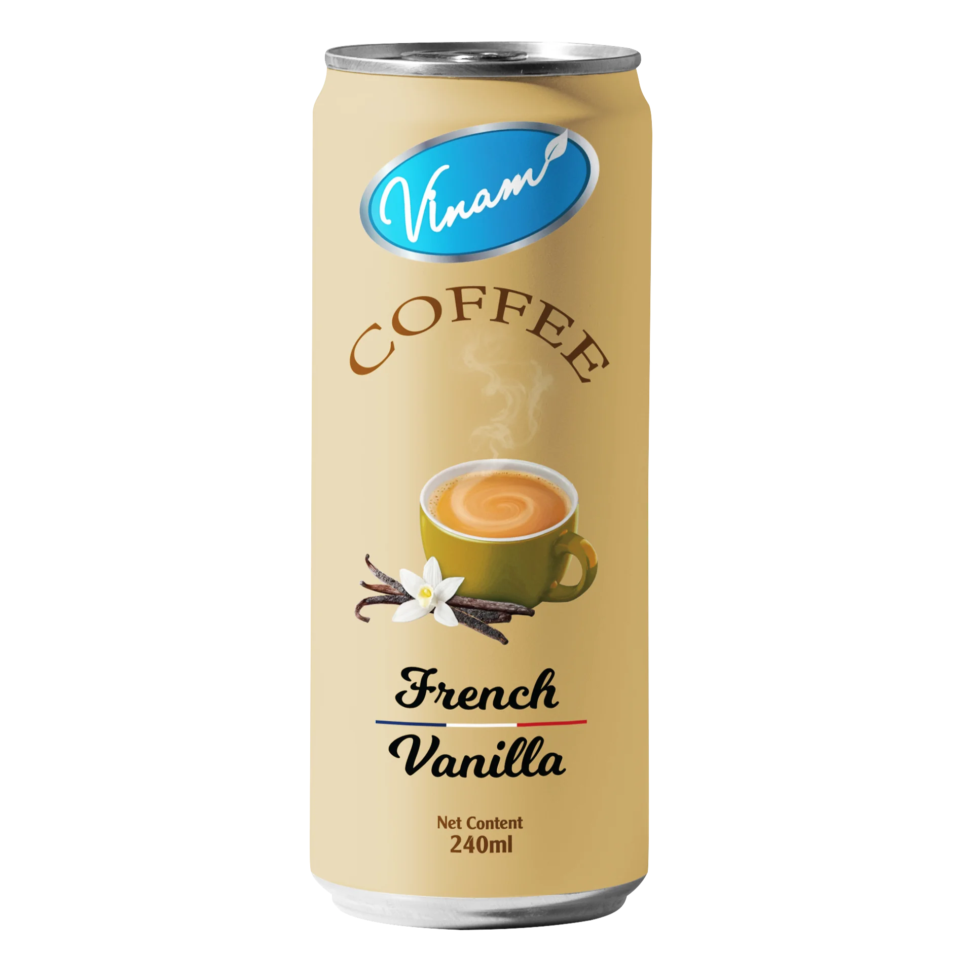Vinam Blended RTD Vanilla French Coffee Milk 240mL Caffeinated Tin Can ...