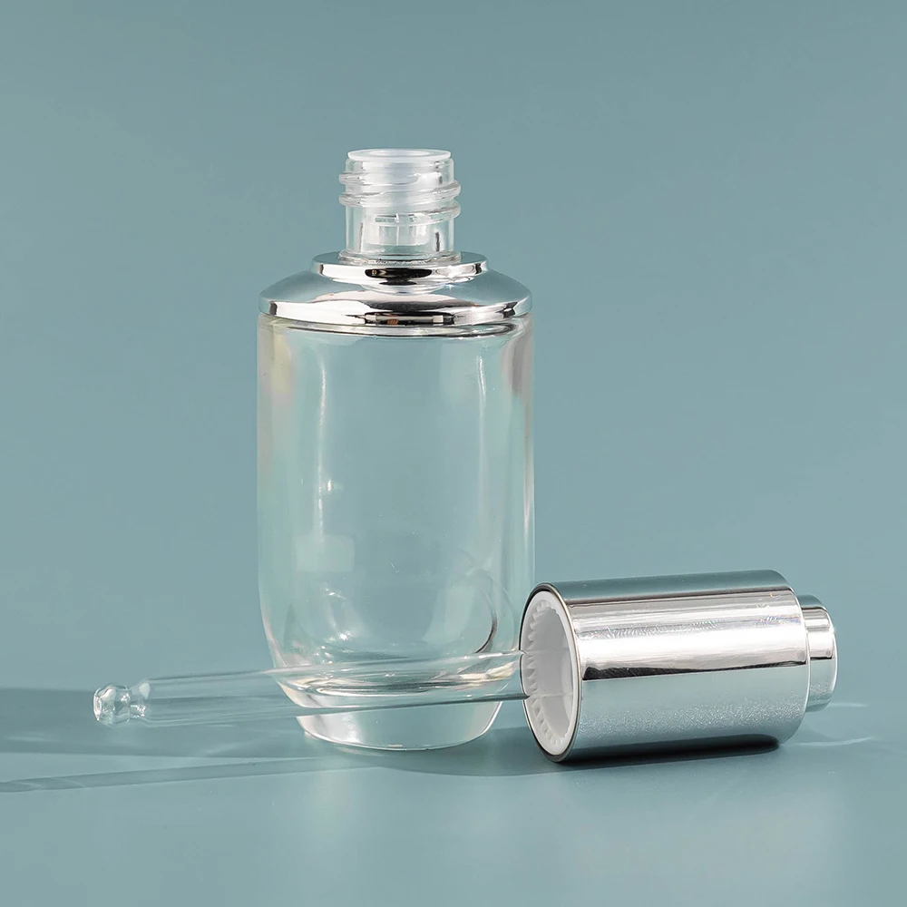 Wholesale Fancy Round Clear Glass Dropper Bottle 30ml