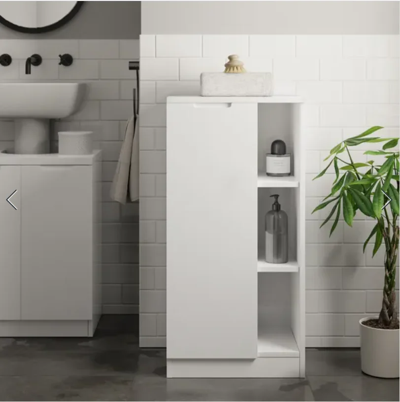 Modern Wash Basin White Bathroom Console Unit Vanity With Plywood Shaker Door Bathroom Cabinet ...