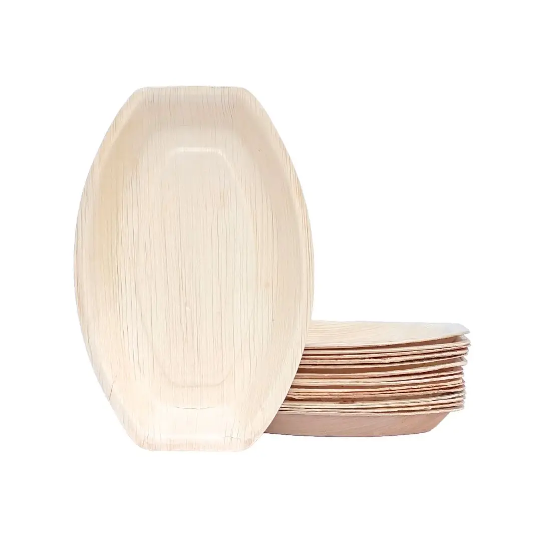 Compostable Eco Friendly Natural 11x7 Inch Oval Tray Areca Palm Leaf ...