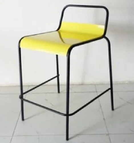 Modern Sturdy Metal Squared Frame Bar Stool With Soft Seat And Footrest ...