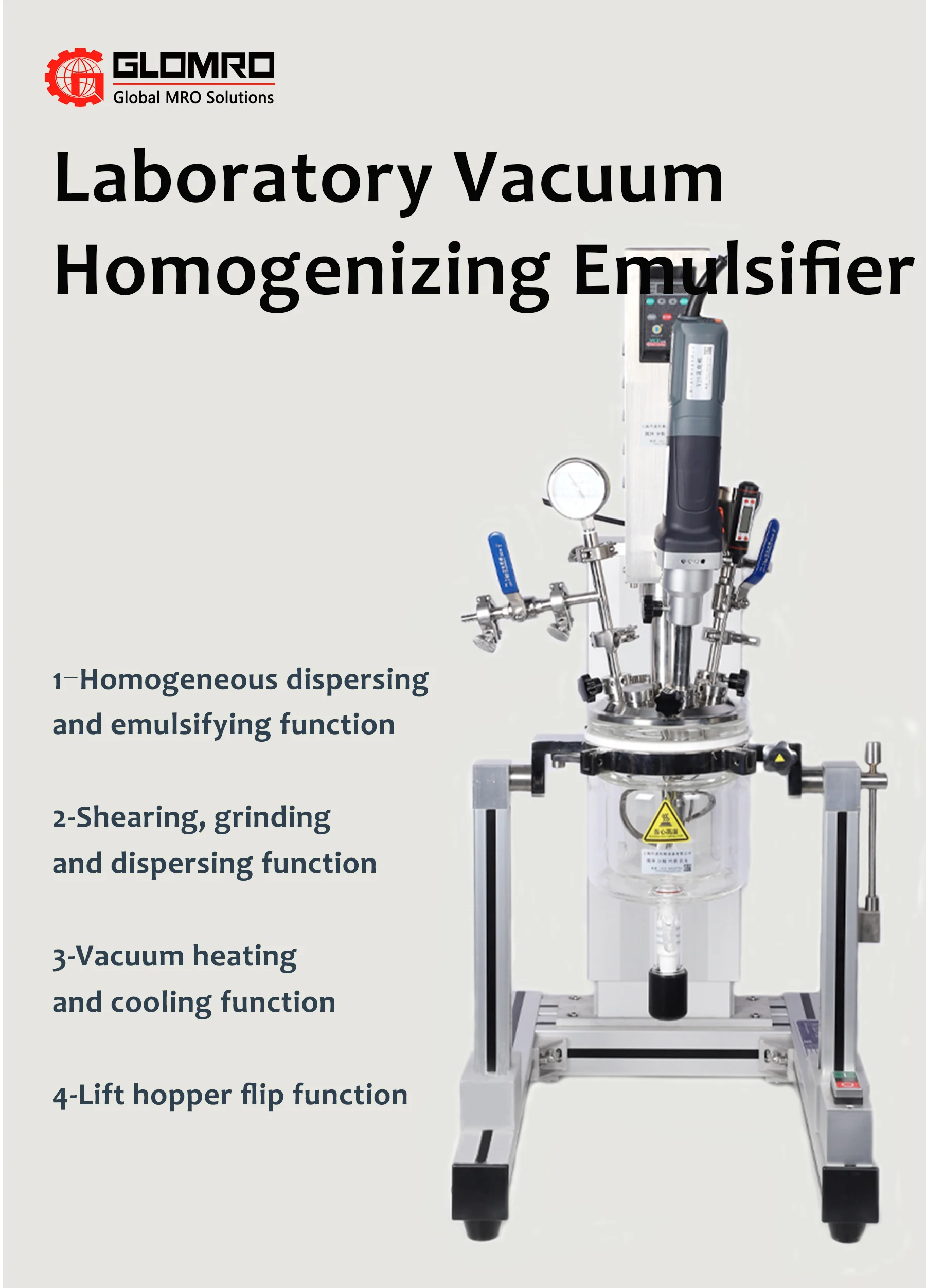 1l Cosmetic Battery Slurry Small Laboratory Heated Stirring Reactor ...