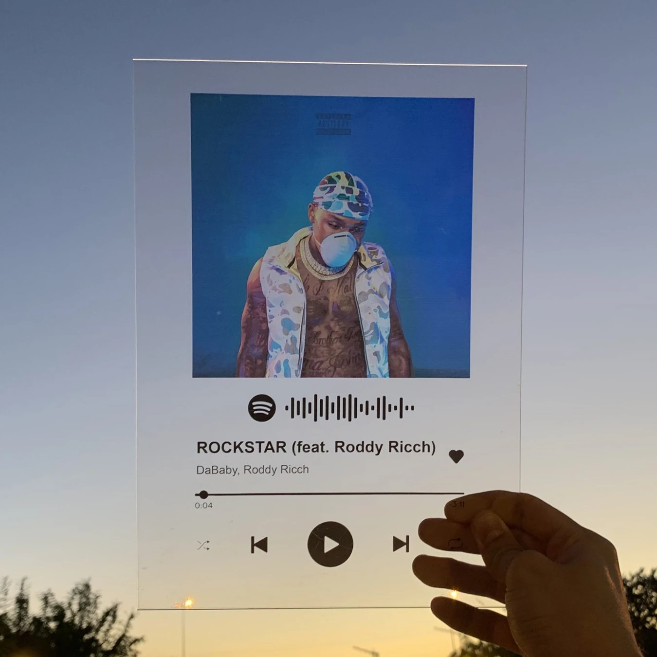 Personalized Glass Acrylic Spotify Plaque With Custom Photo Customized ...