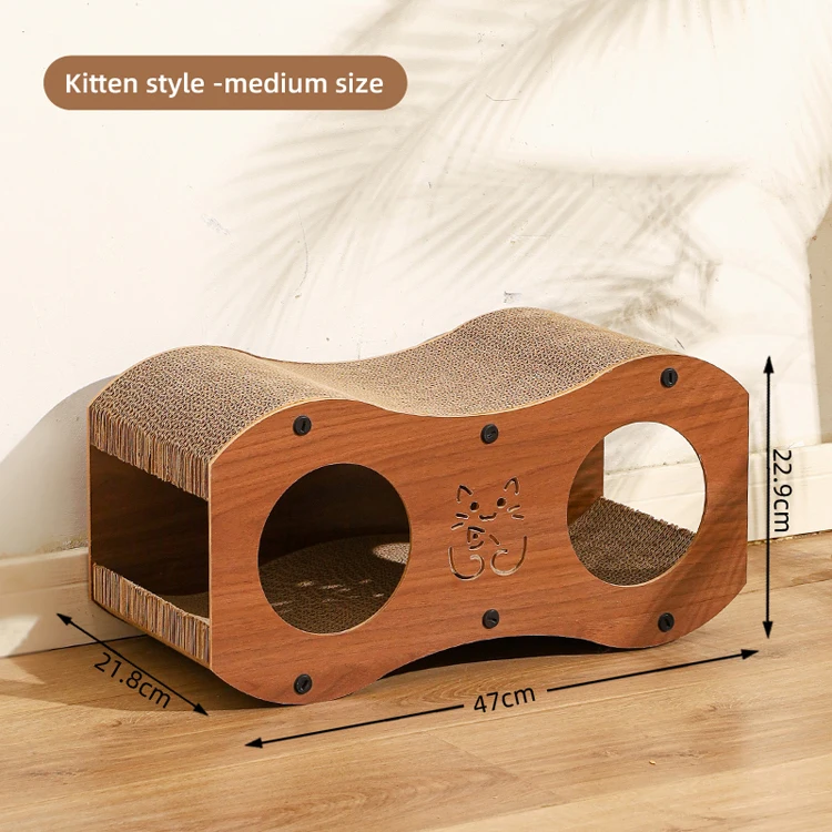 Multi-Functional Tunnel Shaped Cat Scratcher Cardboard Sustainable Cat ...