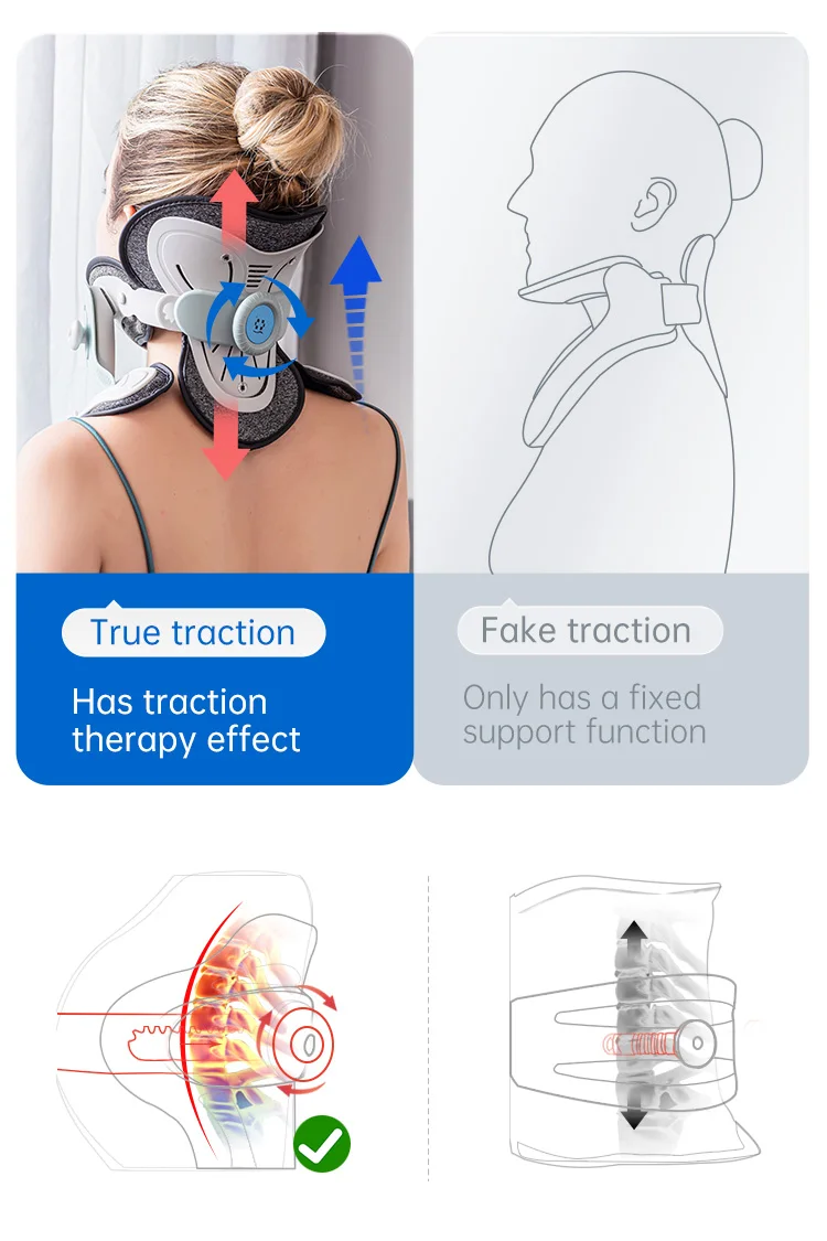 Alphay Health Gift Adjustable Cervical Traction Spinal Support Chronic Pain Lightweight Neck ...