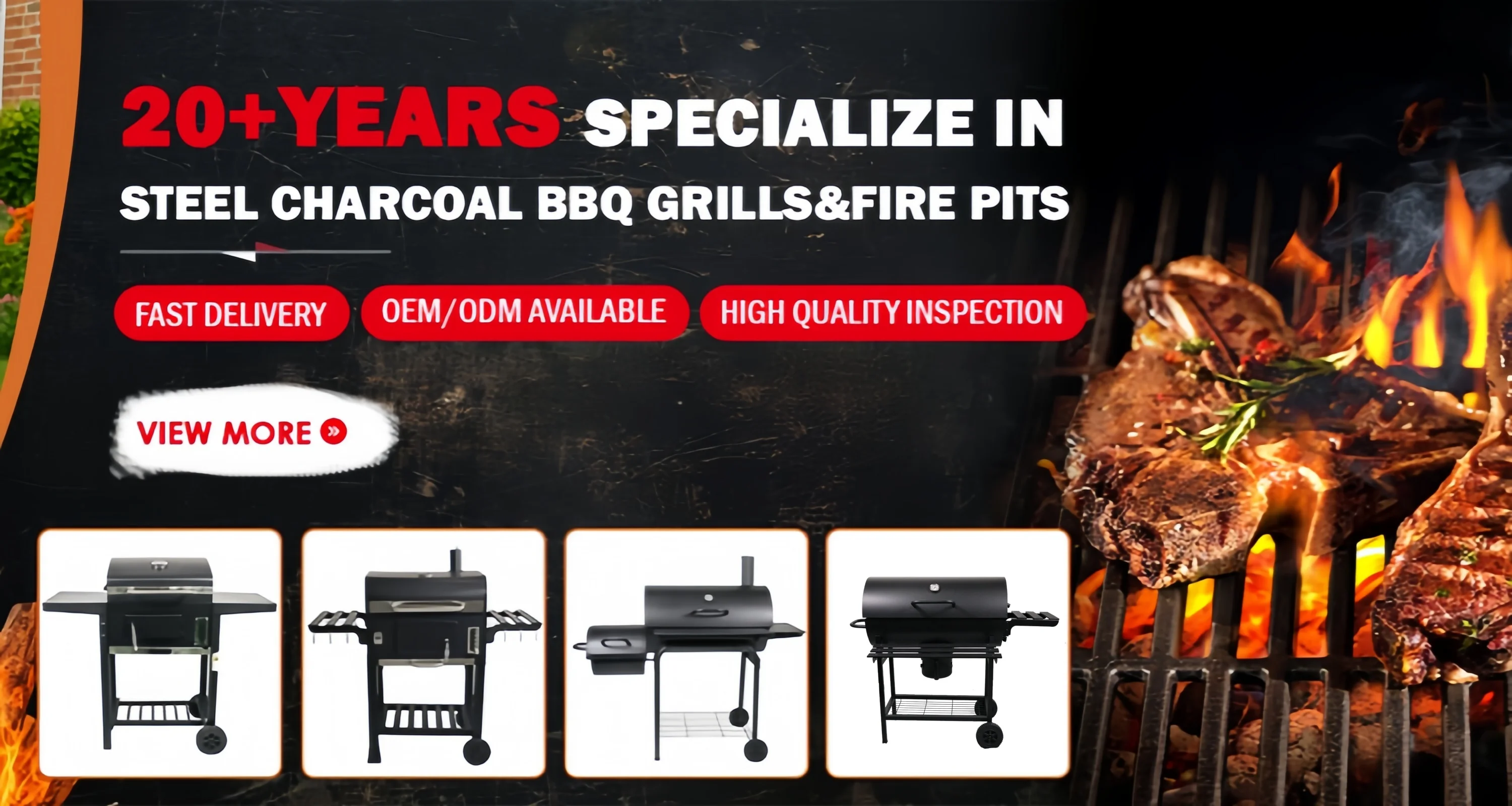 Oil Drum BBQ Smoker Grill - Heavy Duty Charcoal Trolley