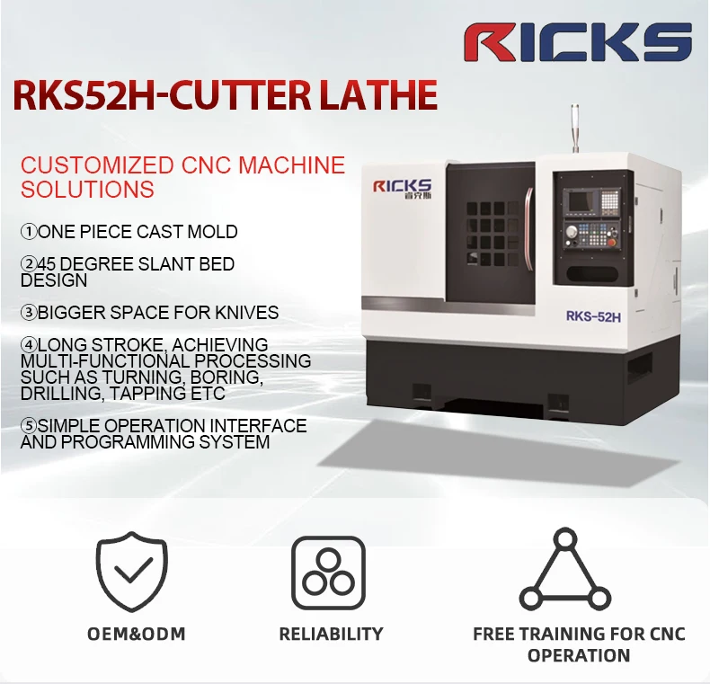 Horizontal Slant Cnc Cutter Lathe 2 Axis Metal Cutting Machine - Buy ...