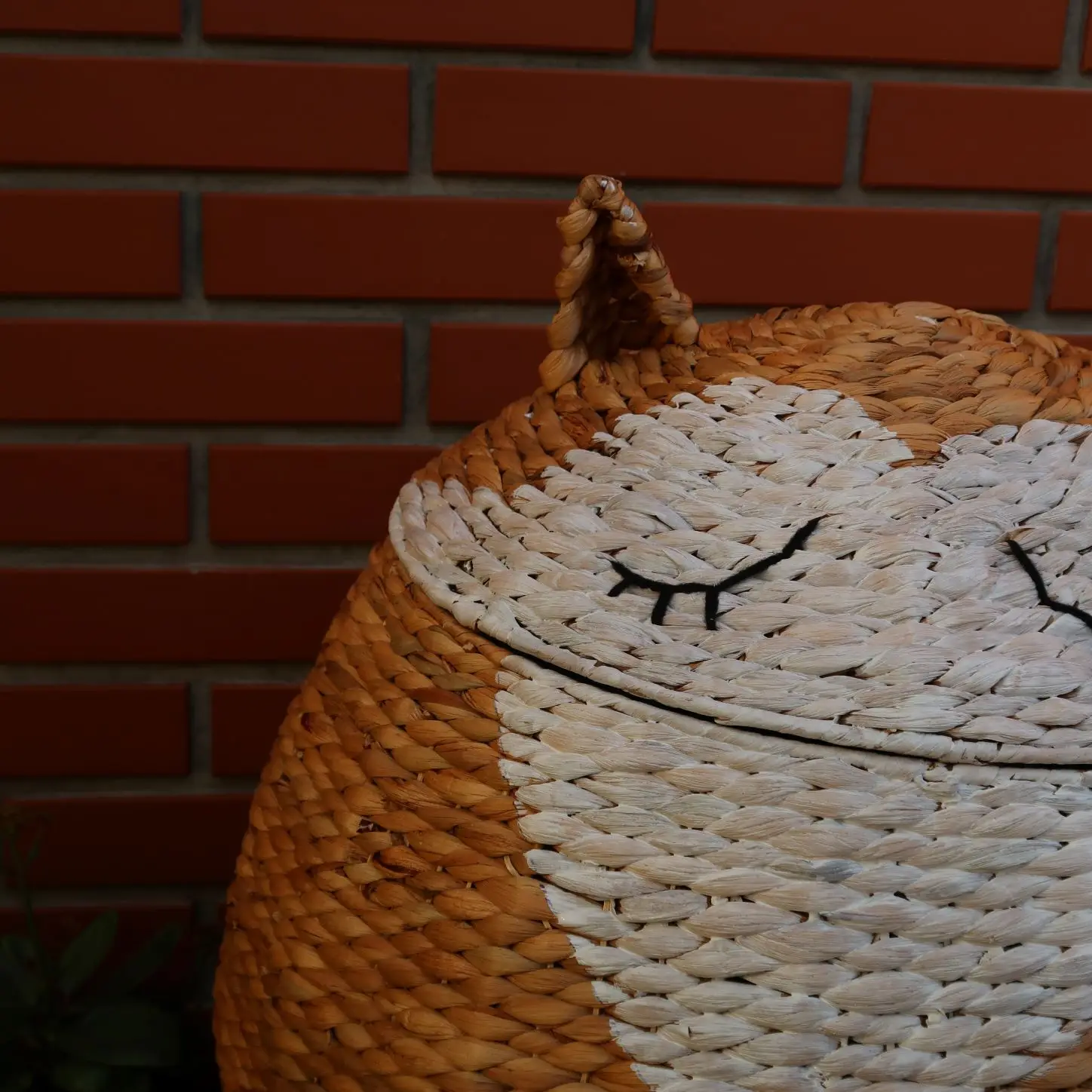 Natural Water Hyacinth Woven Fox Storage Basket,Storage Basket Kid,For ...