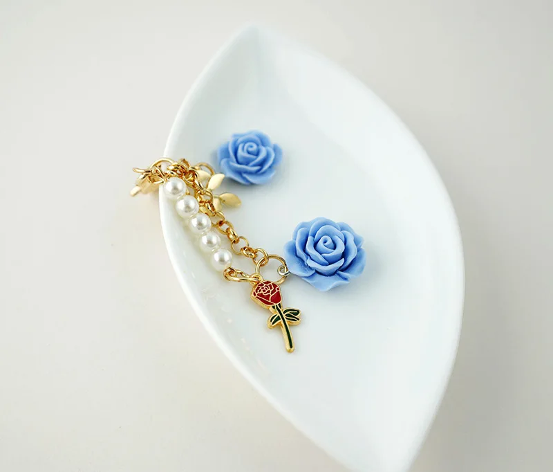 Cute 3D Camellia Rose Flower KeyChain Alloy Metal Resin Flower Rose ...