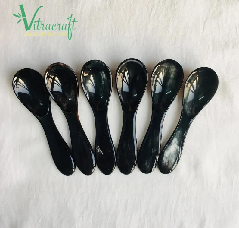 Vietnamese Crafts.premium Black Horn Spoon,Handmade Spoon,Soup Spoon ...