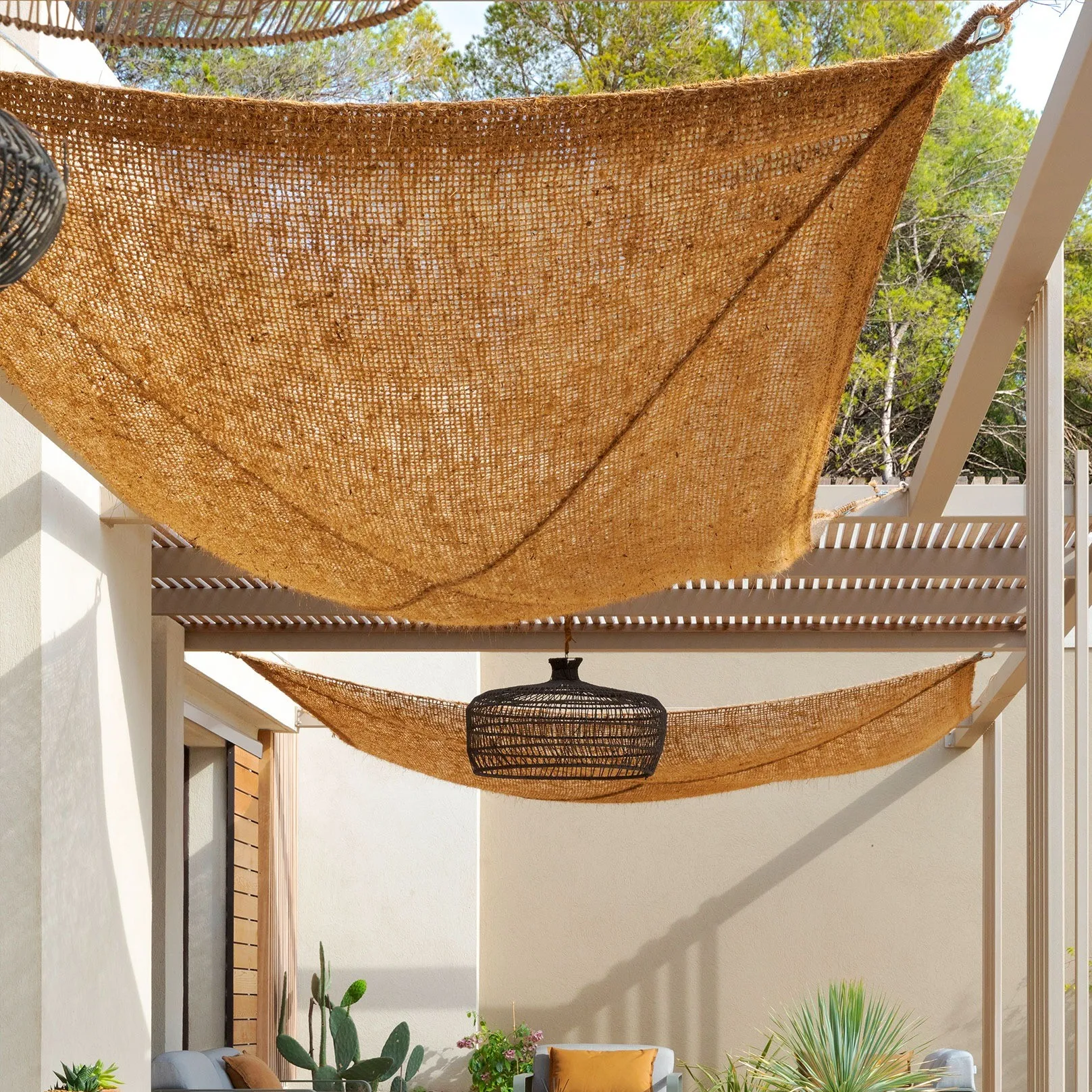 Sustainable coconut cloth shade sail outdoor sunshade coir net sails ...