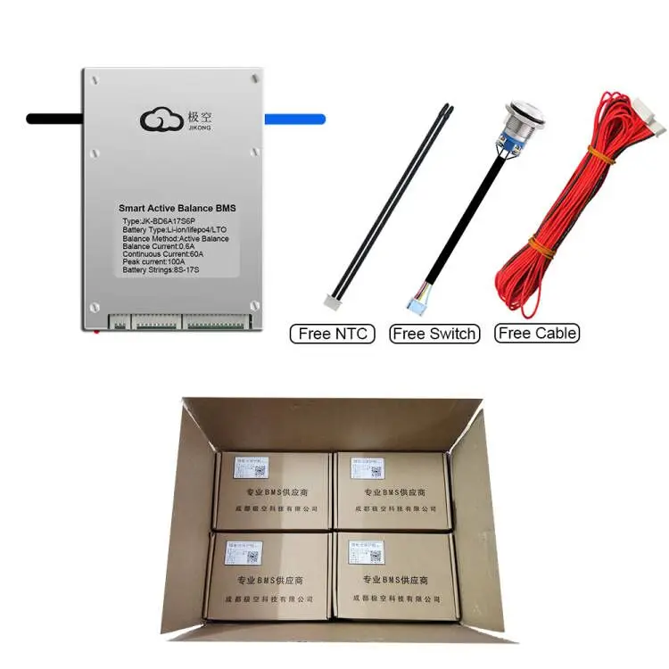 Jkbms 48v 40a Bms Bd4a17s4p 12v/24v/36v/48v/60v/72v Lifepo4 Bms 48v 16s ...