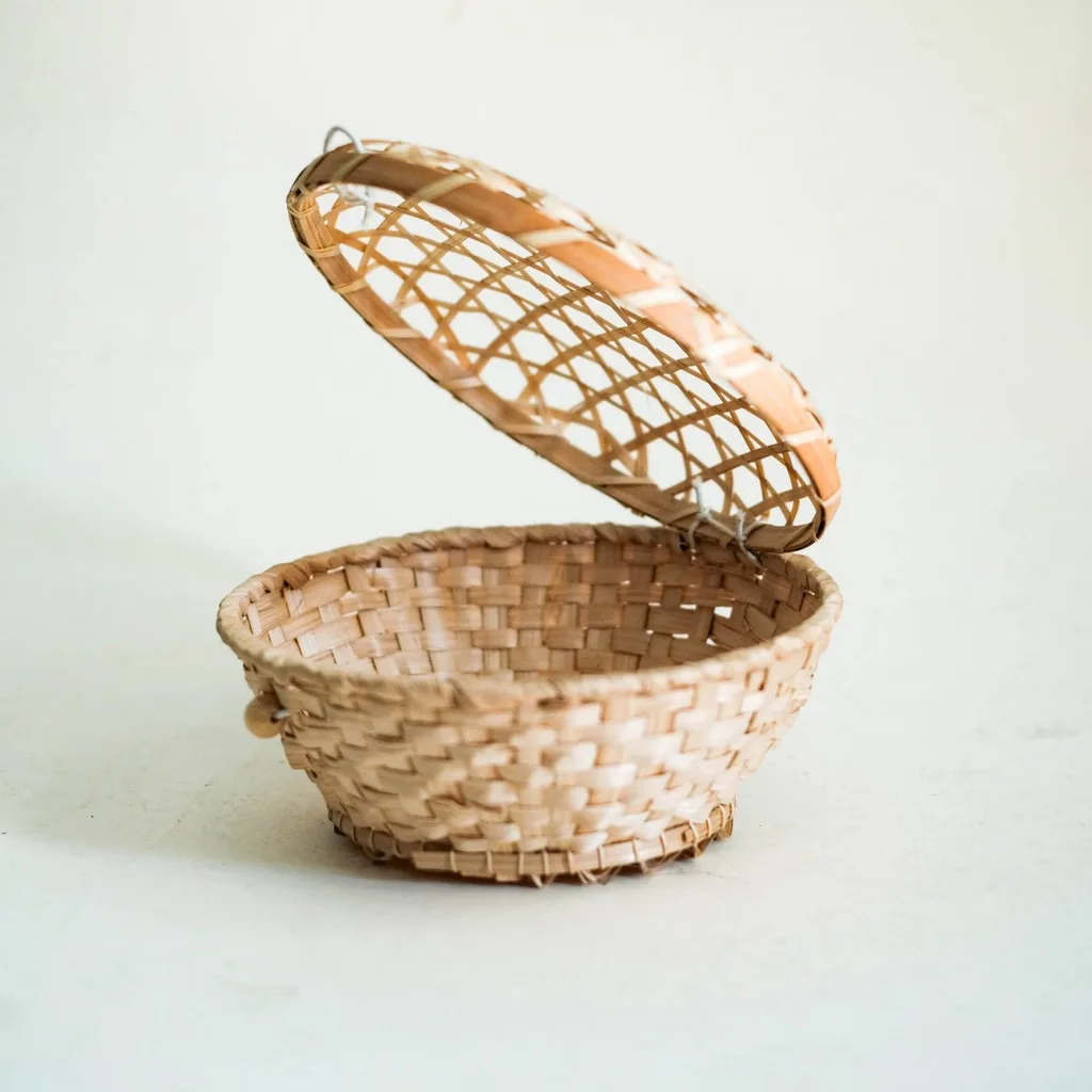 Round Bamboo Boxes with Lid for Dry Fruit Packing and Gifting Handmade ...