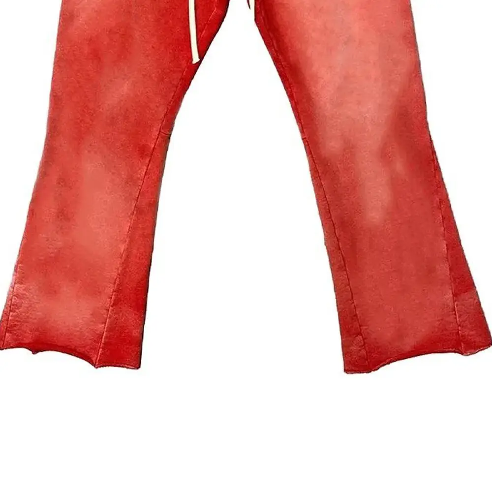 Jogger Pant Men Elastic Wide Stacked Flare Sweatpants Drawstring Flare ...