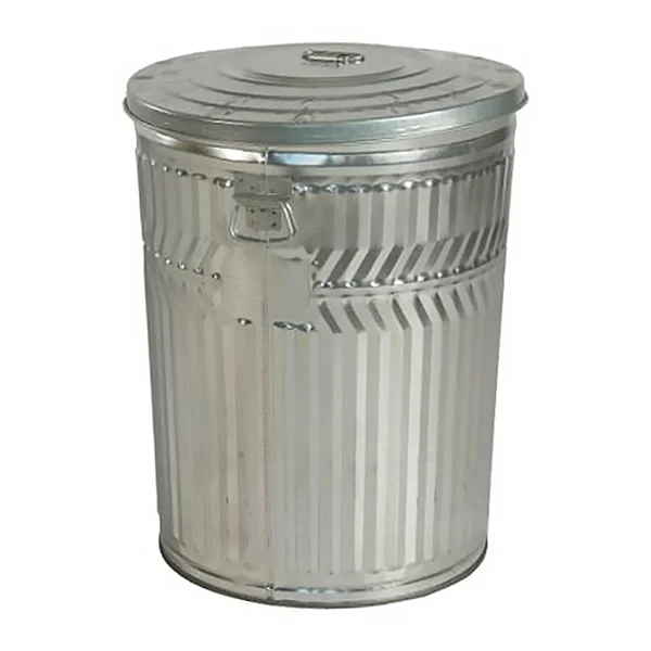 Superior Quality Round Shape Galvanized Trash Bin Handmade Metal Iron ...