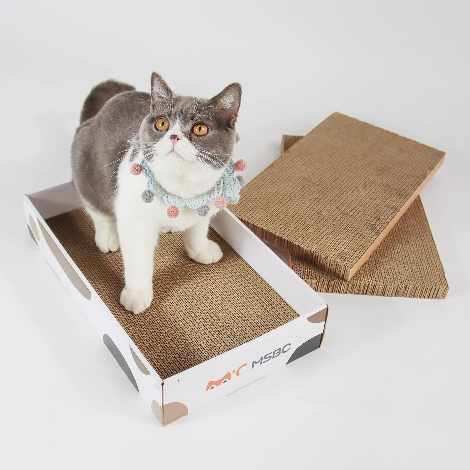 L Shape High-Density Cat Scratching Boards Pads Posts Claws and Rest ...