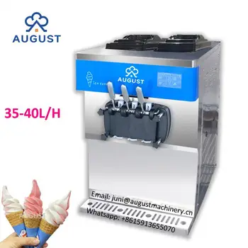 3 Flavors Floor Model Soft Ice Cream Machine Air Pump Agitator - Buy 3 ...