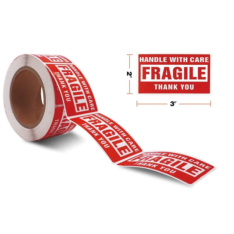 Custom Fragile Vinyl Stickers Packaging label Adhesive Waterproof kiss ...