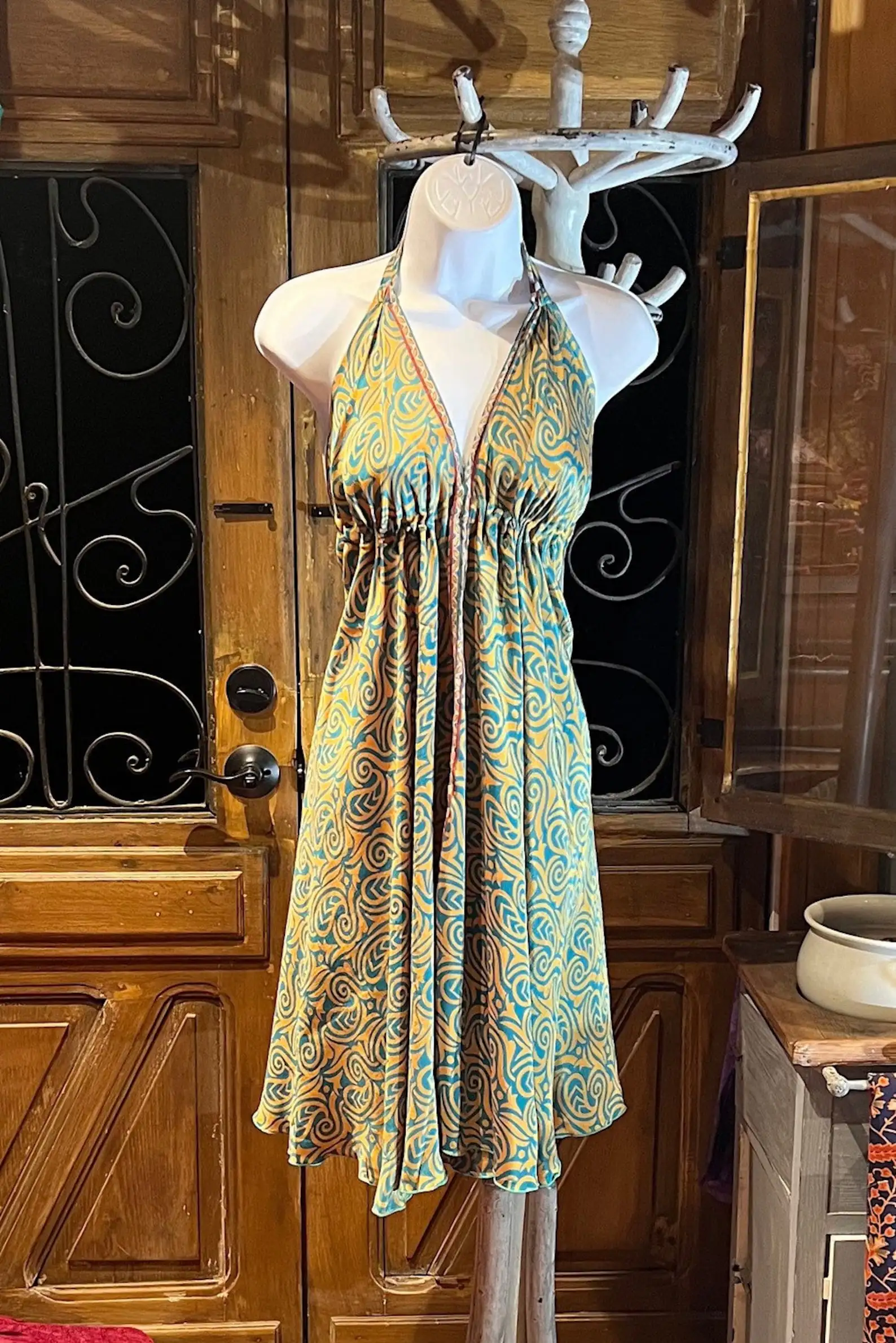 Women's Fashion Designer Boho Festival Bohemian Silk Dress Ethnic Beach ...