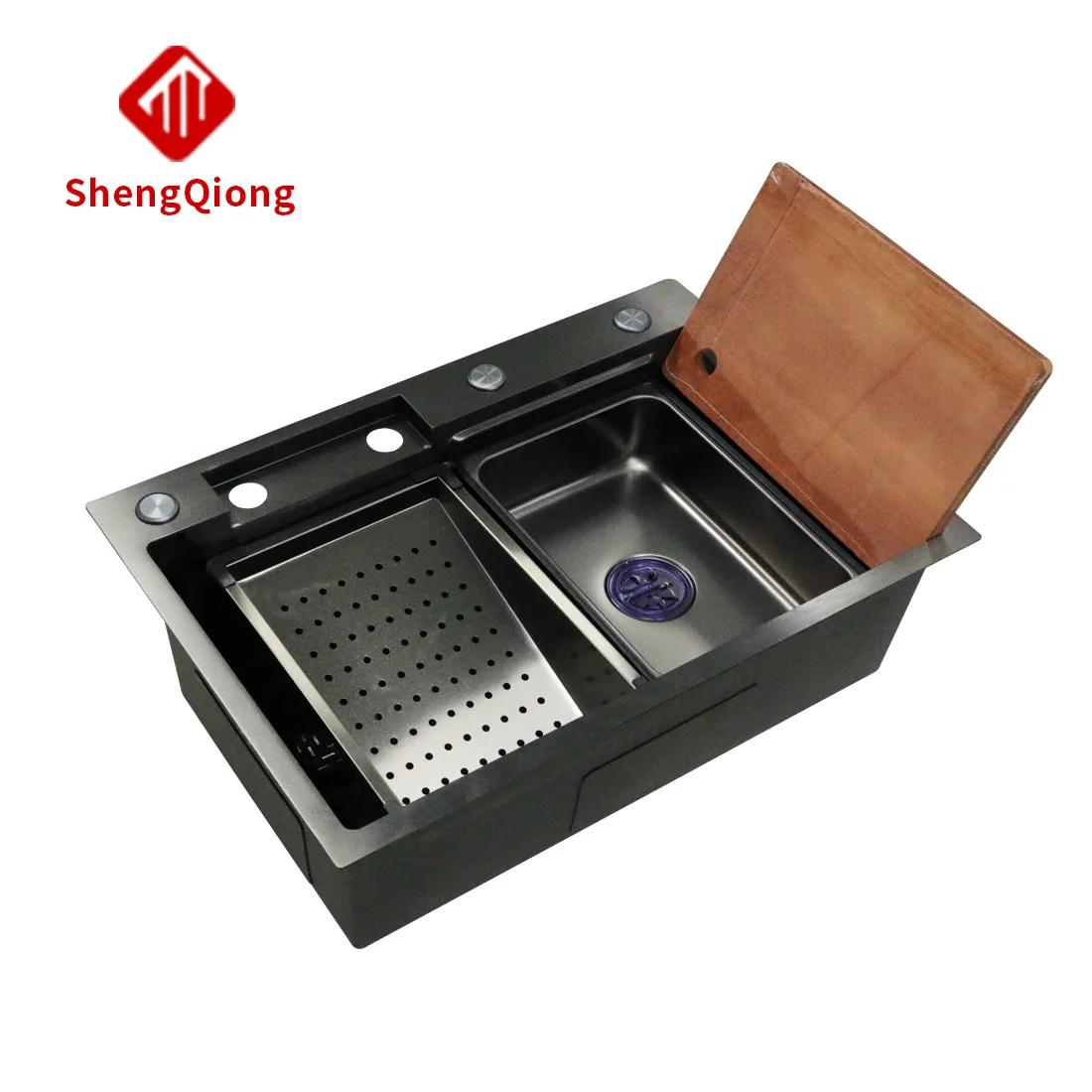 Stainless steel kitchen sink nano black double sink hand washing basin ...