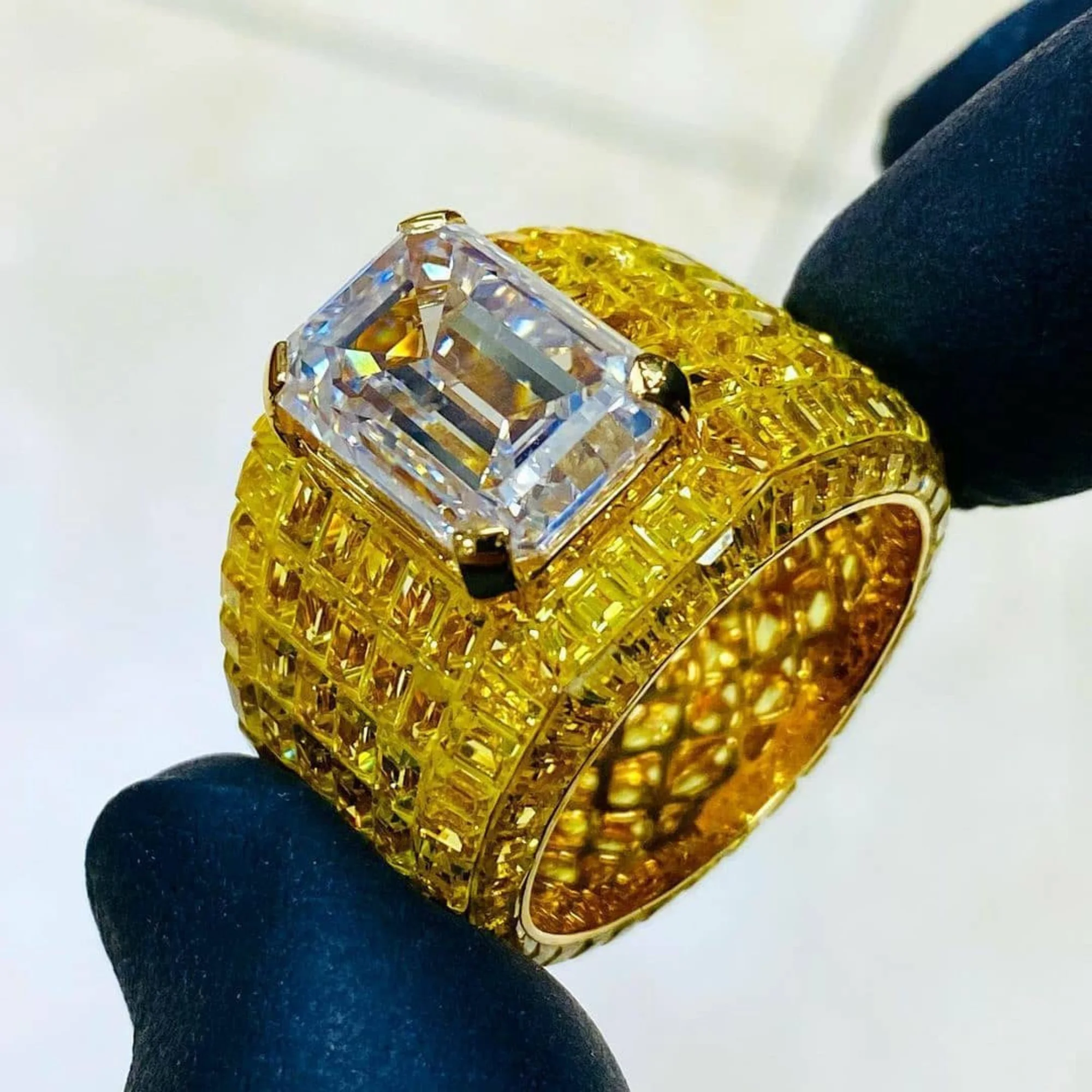 Custom Hip Hop Jewelry Men Silver Gold Iced Out Diamond Moissanite Hip ...