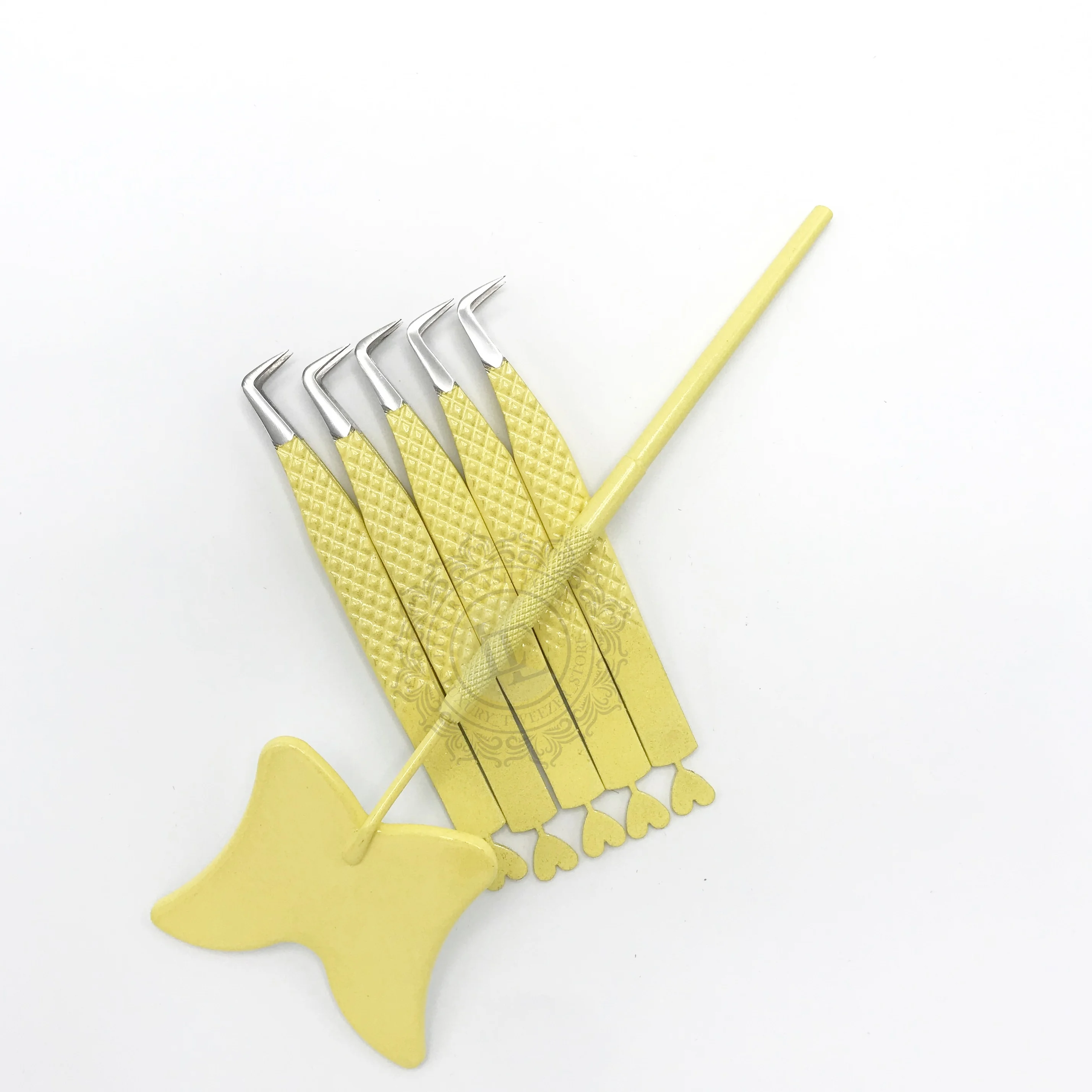 Fiber Tip 90 Degree Tweezers Customized Paper Coating Tweezer Silver ...