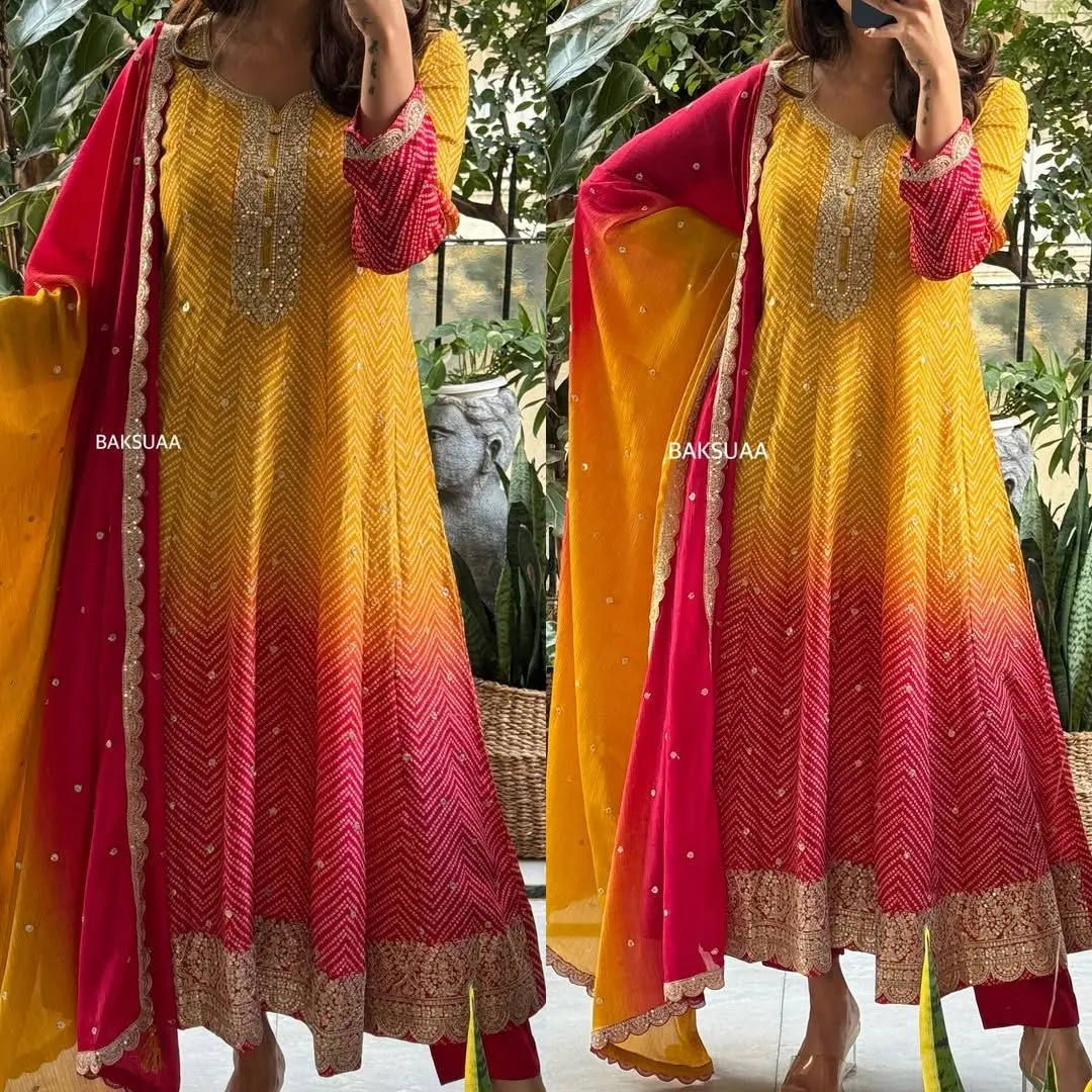 Indian Pakistani Traditional Punjabi Style Anarkali Suit for Women ...