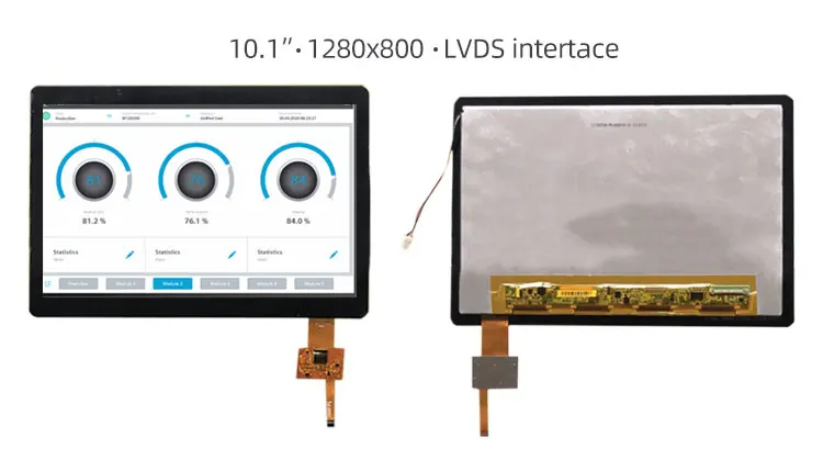 10.1 Inch Wide Temperature TFT LCD Display -30°C to 85°C 1280x800 High-brightness LVDS With ...