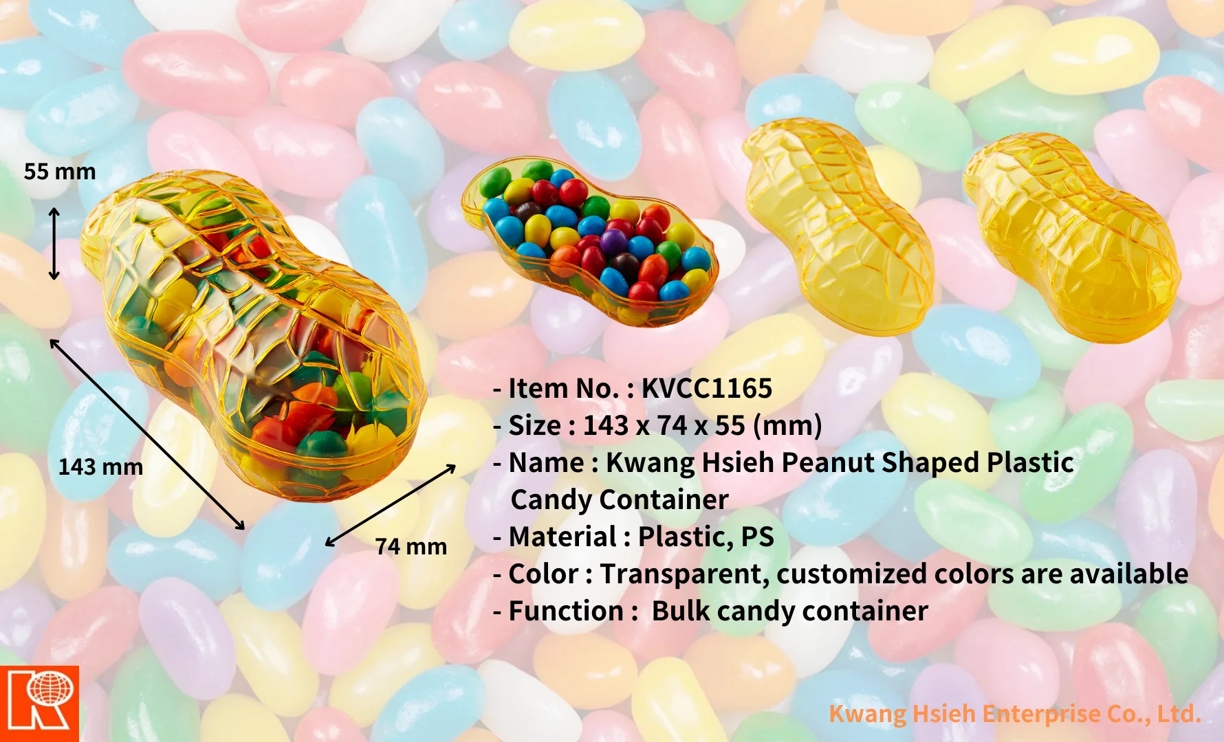 Kwang Hsieh Peanut Shaped Plastic Peanut Containers,Peanuts Gift Pack ...