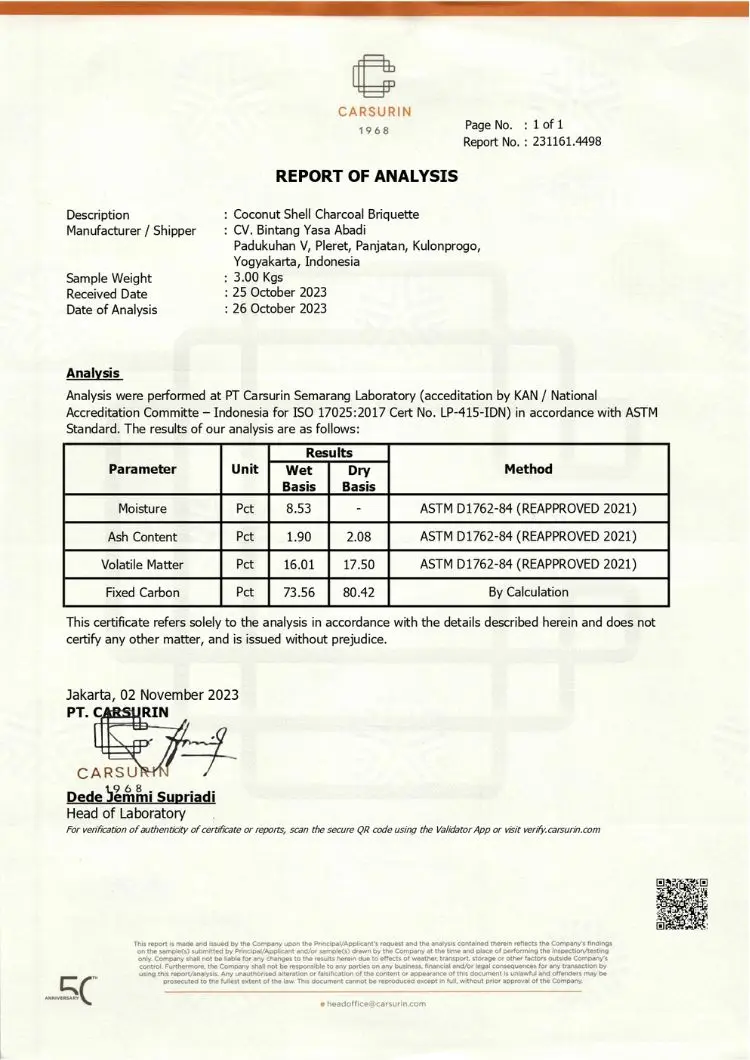 Premium Indonesian Coconut Shell Charcoal Briquettes For Barbeque Cube ...